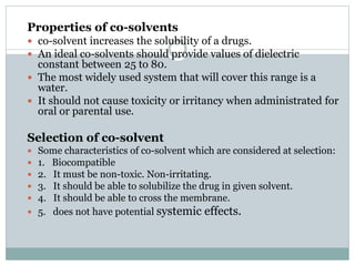 solubility enhancement and cosolvency by madhavi | PPTX