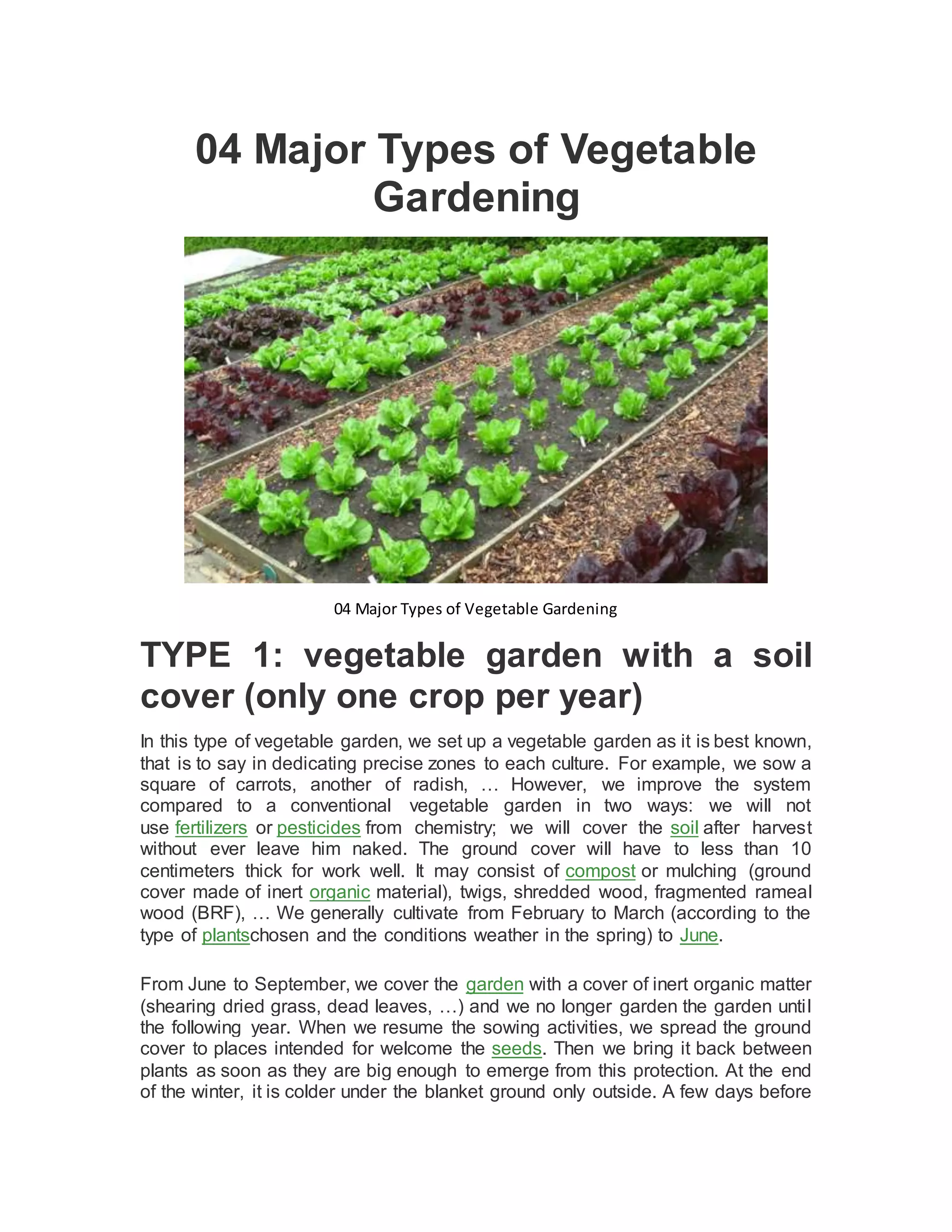 04 major types of vegetable gardening | DOCX