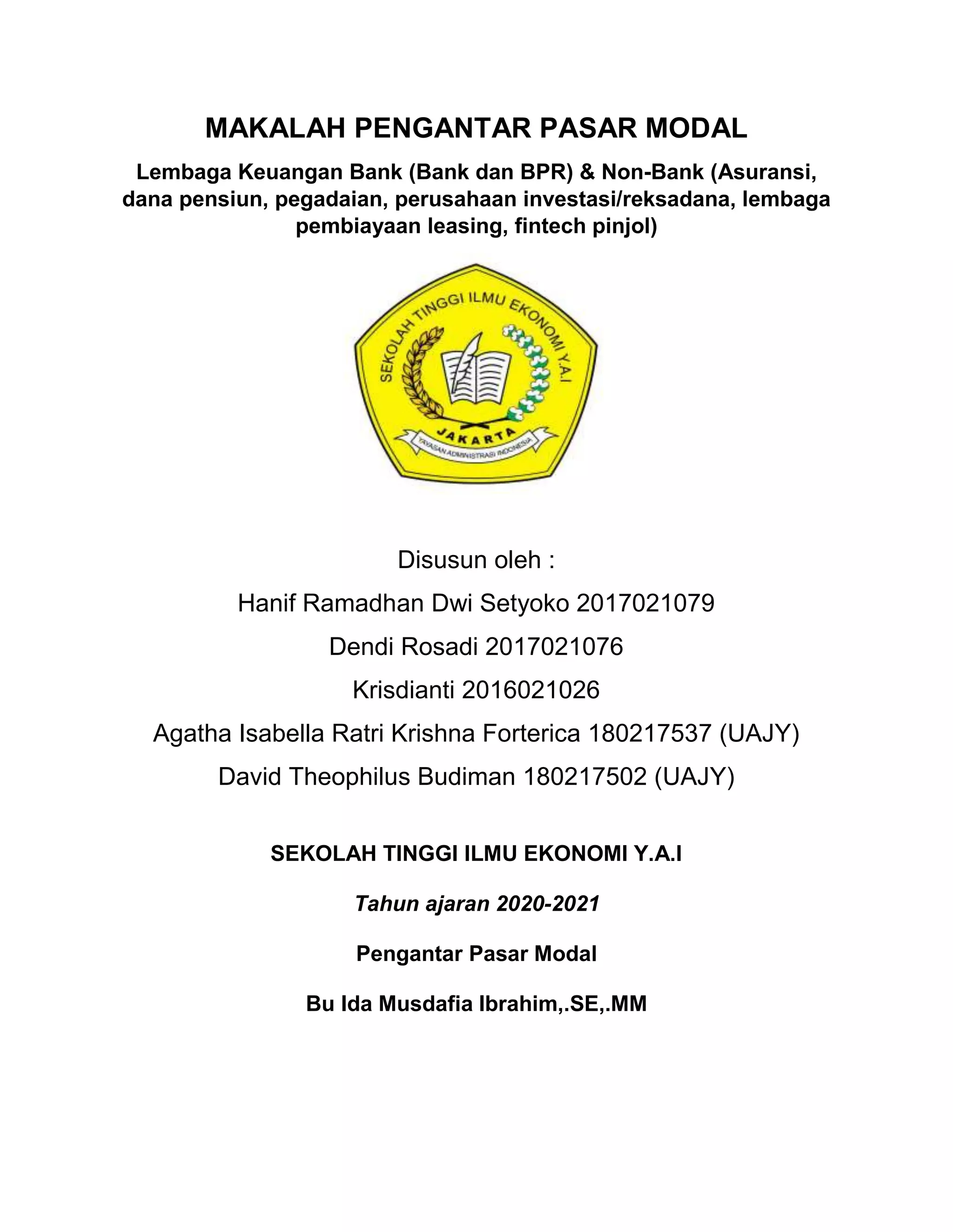 04MAKALAH PPM Lembaga Keuangan Bank dan Non Bank Kelompok 6 (1).docx