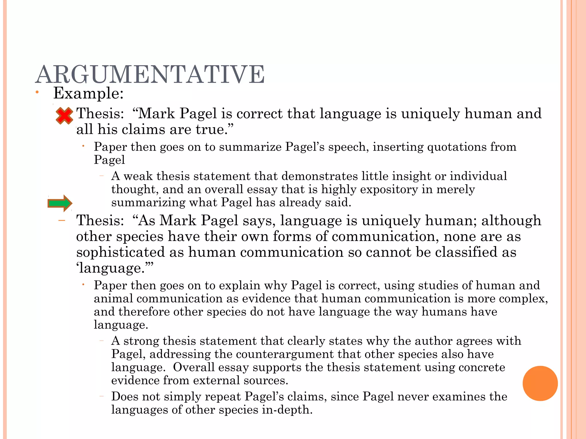 English 104: Expository vs. Argumentative | PPT