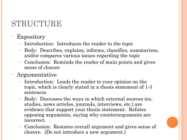 English 104: Expository vs. Argumentative | PPT