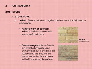 MASONRY -Building Technology and Construction | PDF