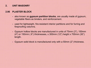 MASONRY -Building Technology and Construction | PDF