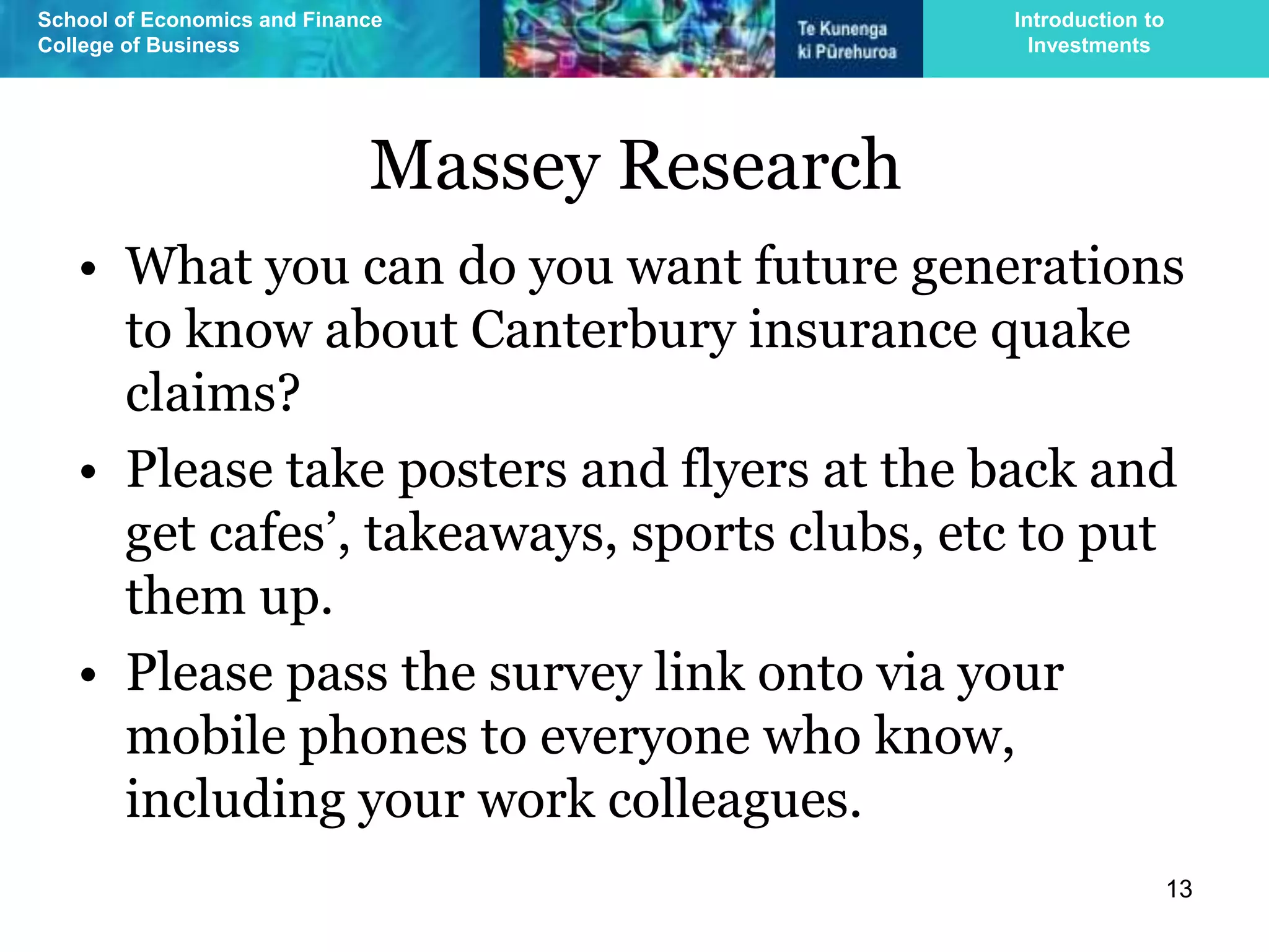 Massey University Earthquake Research Project | PPTX