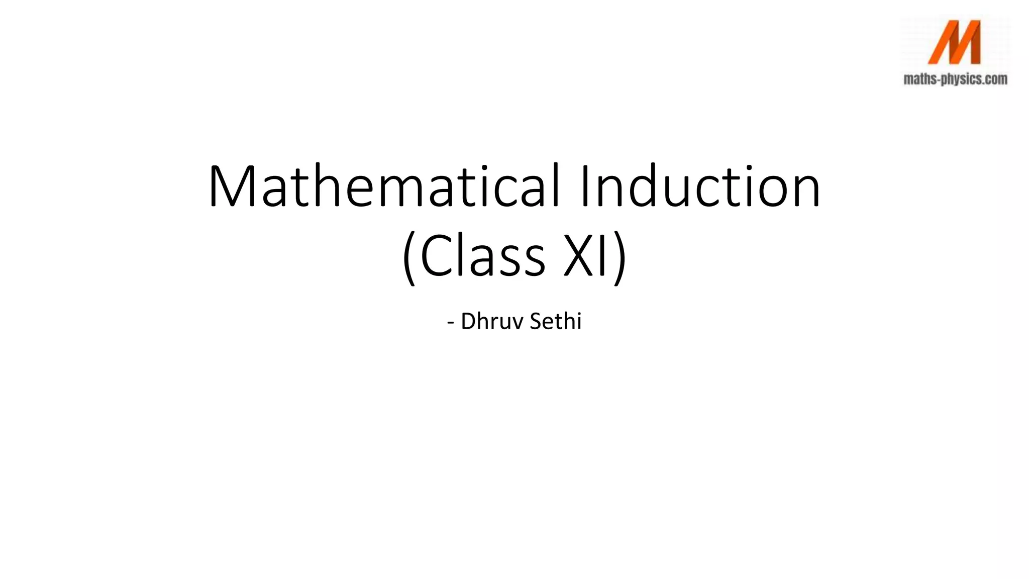 Mathematical induction | PPTX