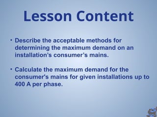 Maximum Demand calculation and explanation | PPTX