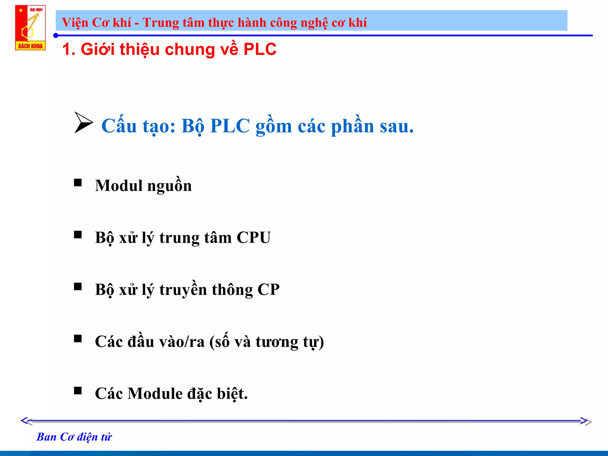 Tài liệu tìm hiểu về PLC - Ban Cơ điện tử ĐH BKHN | PPS
