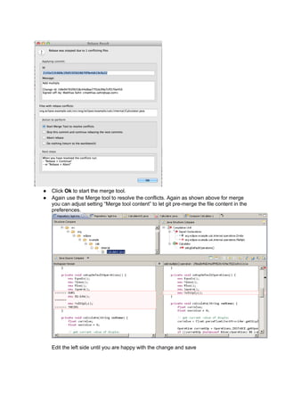 Git Tutorial EclipseCon France 2014 - Git Exercise 04 - merging rebasing and resolving conflicts ...