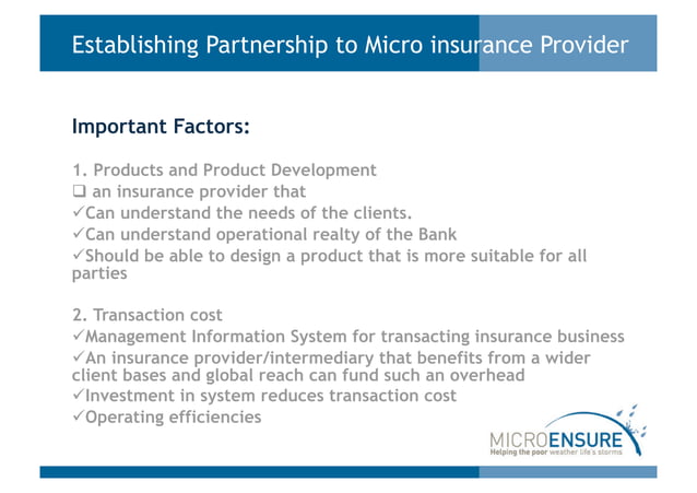 Developing Marketing and Managing Microinsurance 2 | PDF | Financial ...