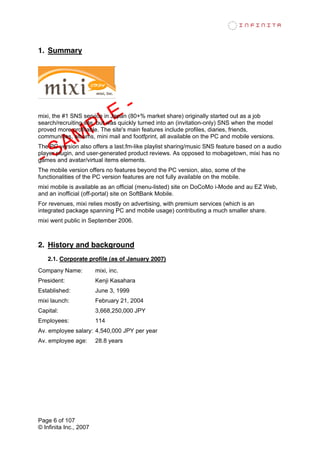 mixi Research Report Preview | PDF