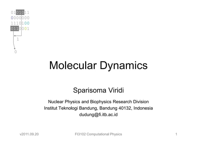 04 molecular dynamics | PDF | Chemistry | Science