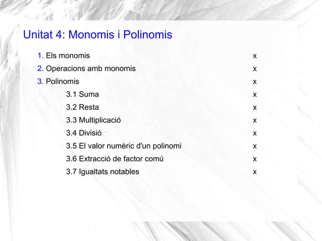 04 Monomis i Polinomis 3r ESO | PPT