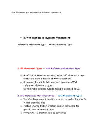 04 movement types and transfer requirement | PDF