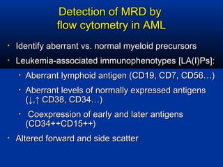 Monitoring of Minimal Residual Disease Principles and Applications | PPT