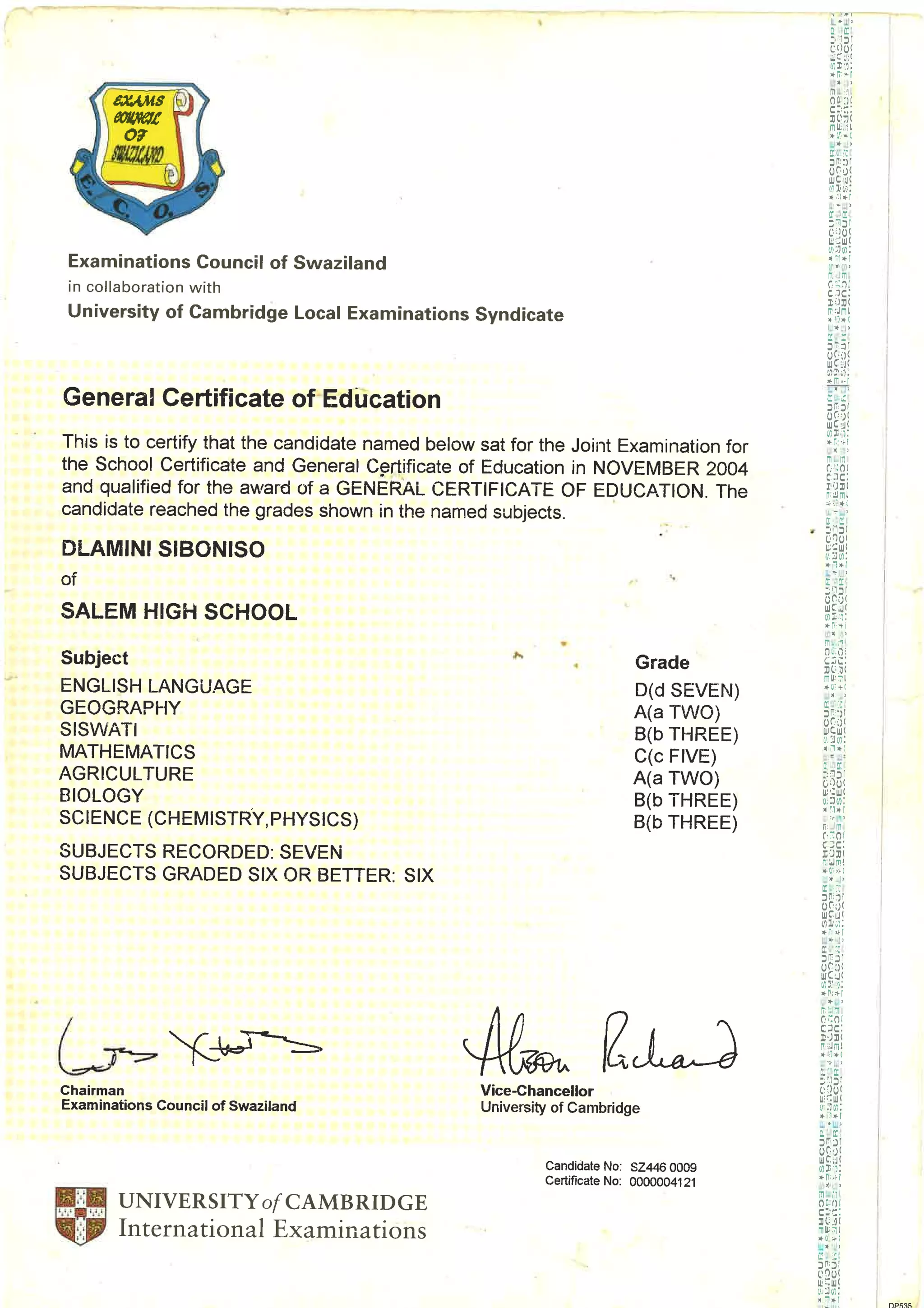 O'level certificate and Diploma in QS certificate | PDF