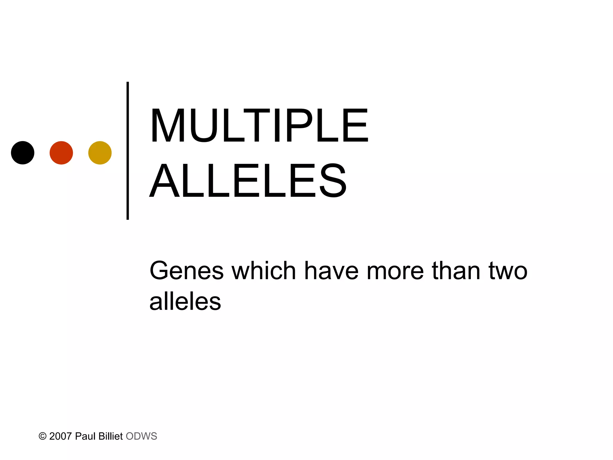 Multiple Alleles | PPT