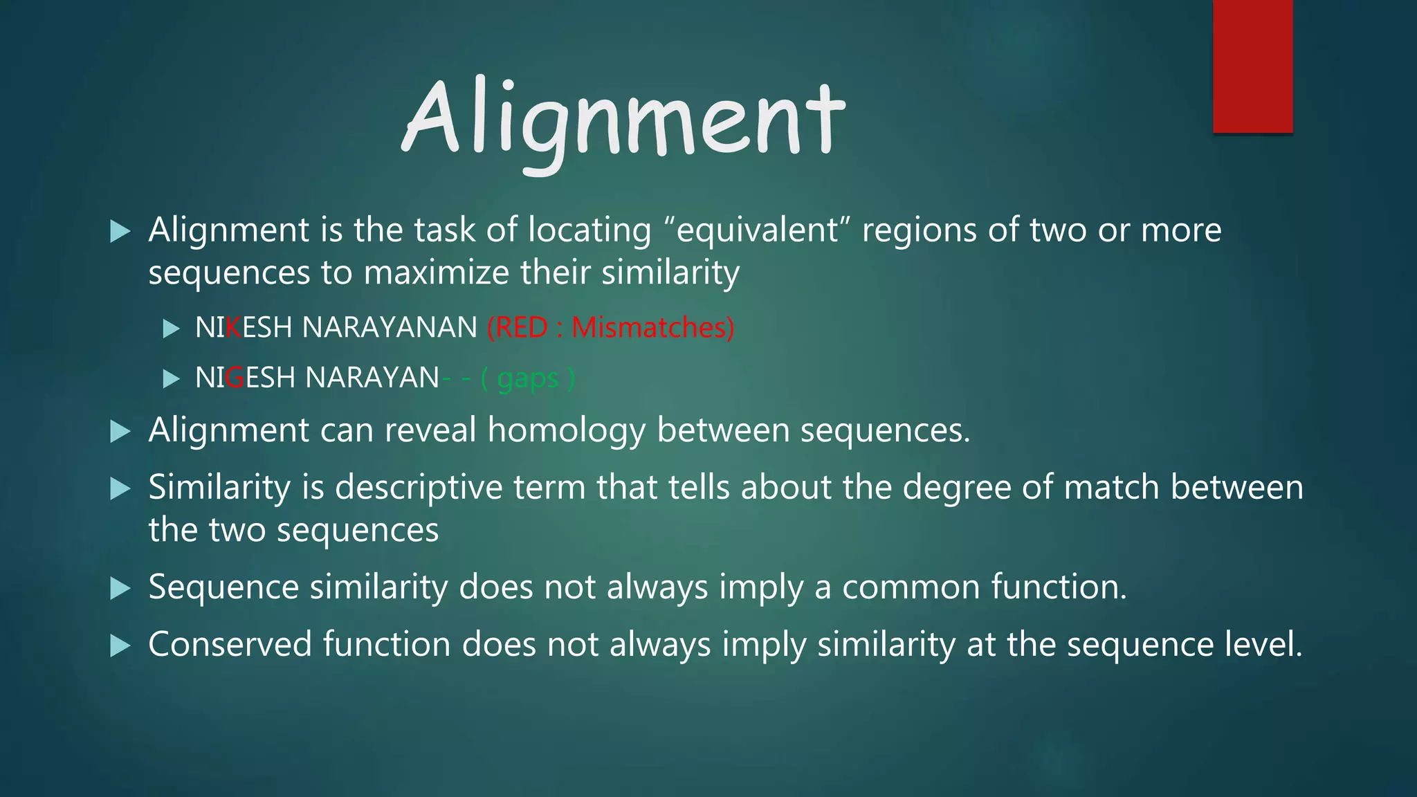 Sequence Alignment | PPTX
