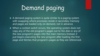 Virtual Memory in Operating System | PPTX
