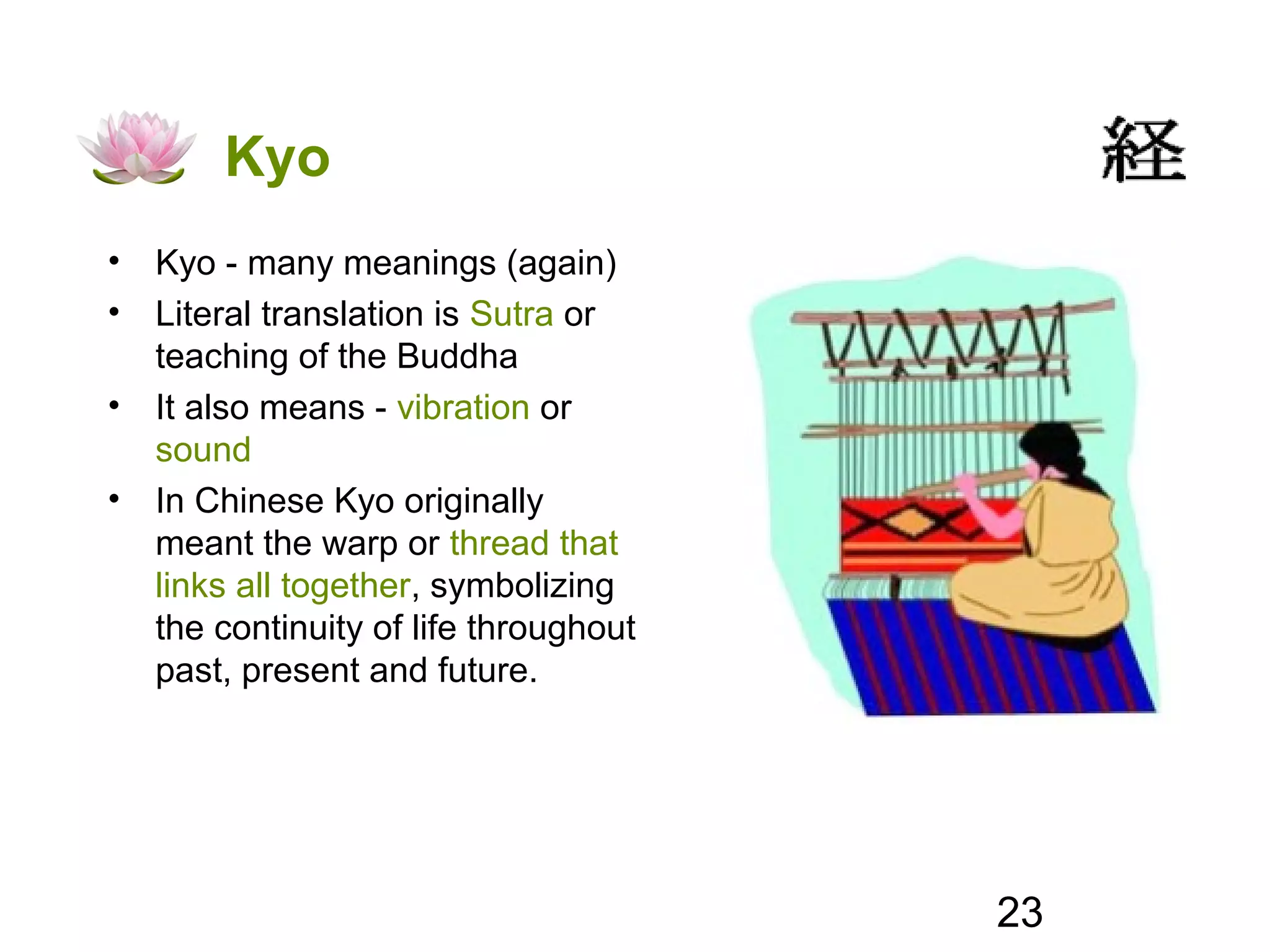 The Meaning of Nam Myo Ho Renge Kyo and Buddhist Practice | PPT