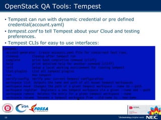 OpenStack QA Tooling & How to use it for Production Cloud Testing ...