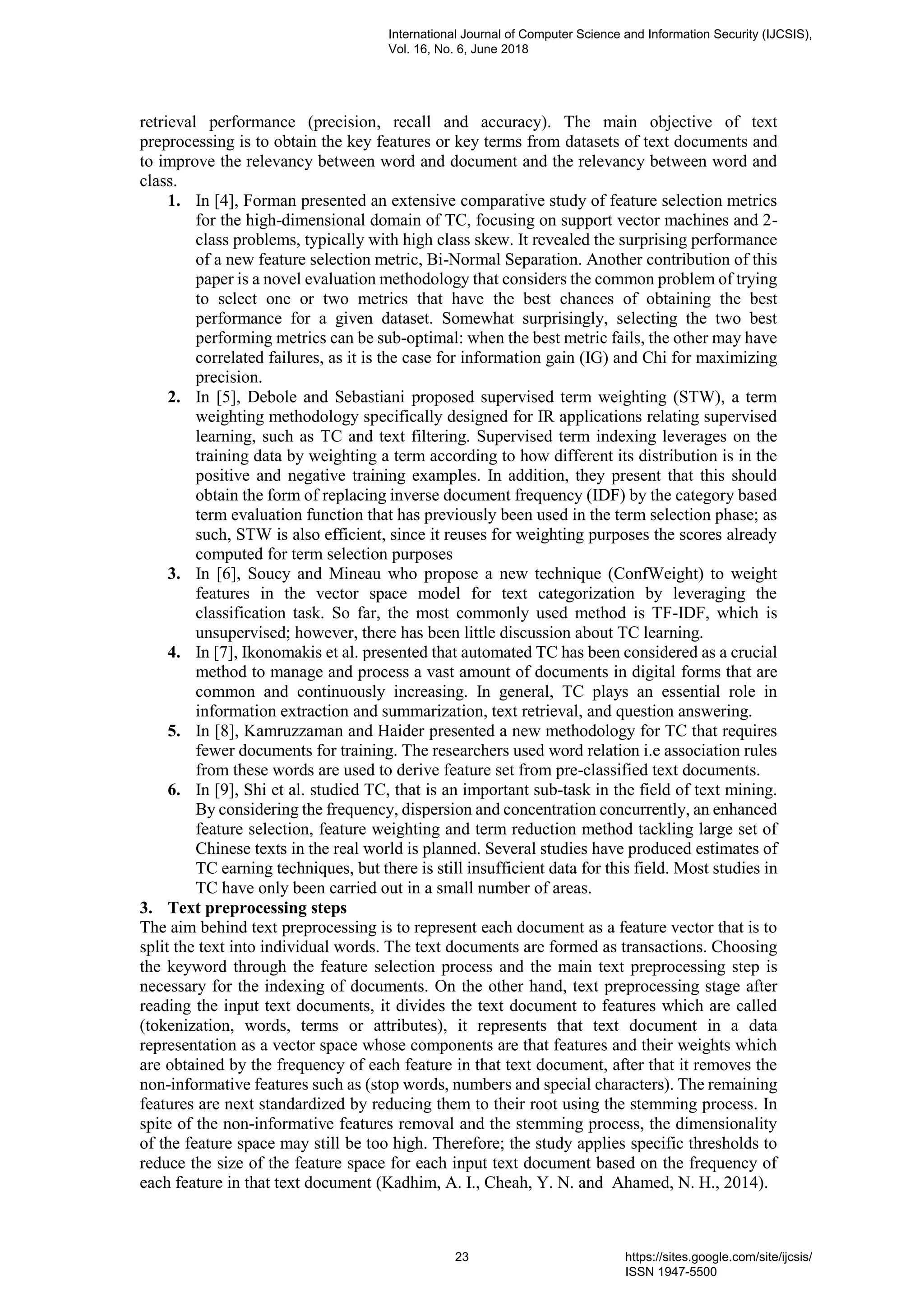 An Evaluation of Preprocessing Techniques for Text Classification | PDF
