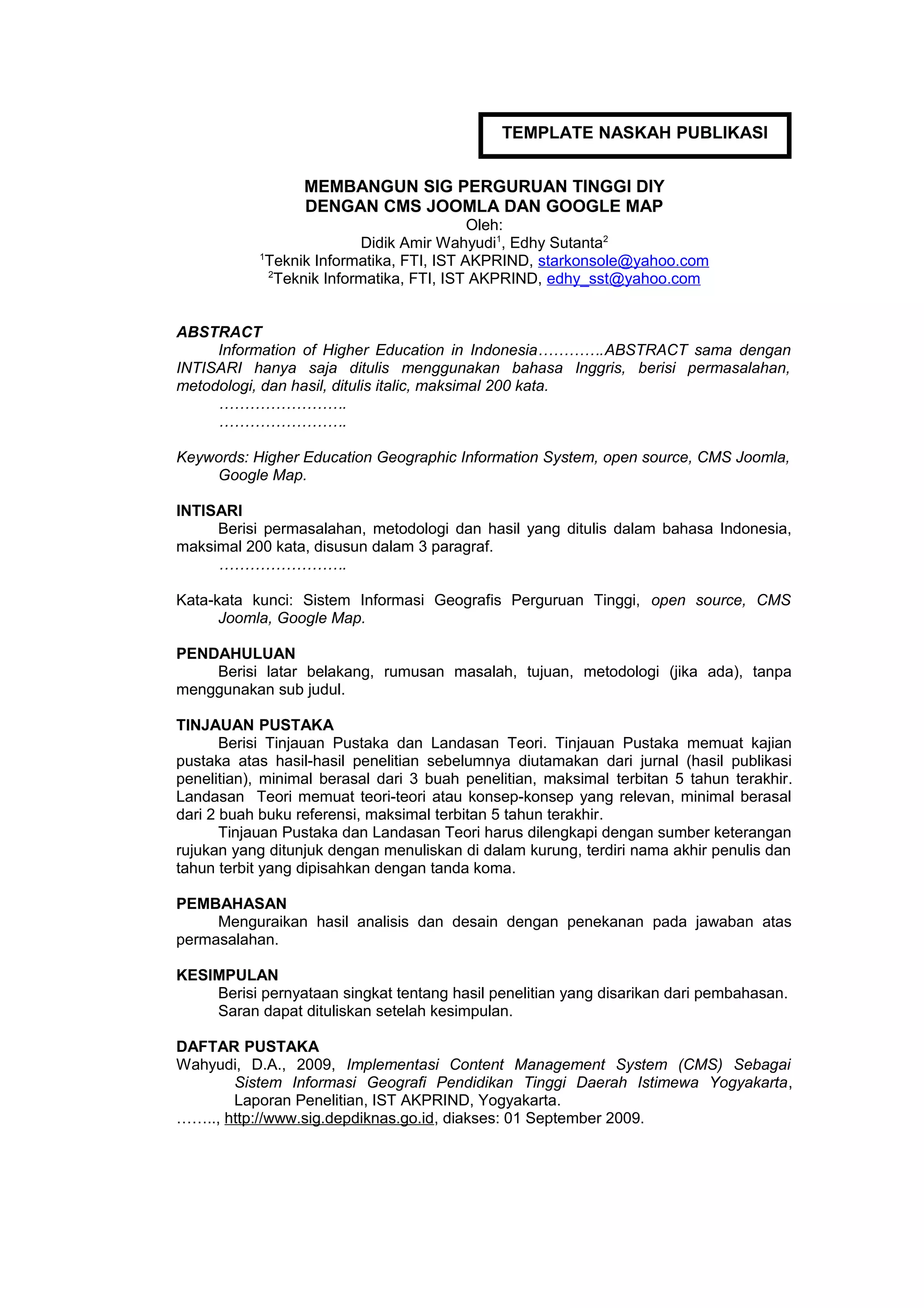 04 pedoman penyusunan naskah publikasi tms skripsi s1 2010 | DOC