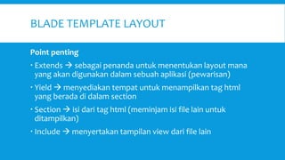 Konsep View dan Blade dalam Laravel (Pemrograman Web II) | PPT