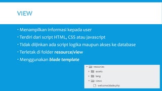 Konsep View dan Blade dalam Laravel (Pemrograman Web II) | PPT