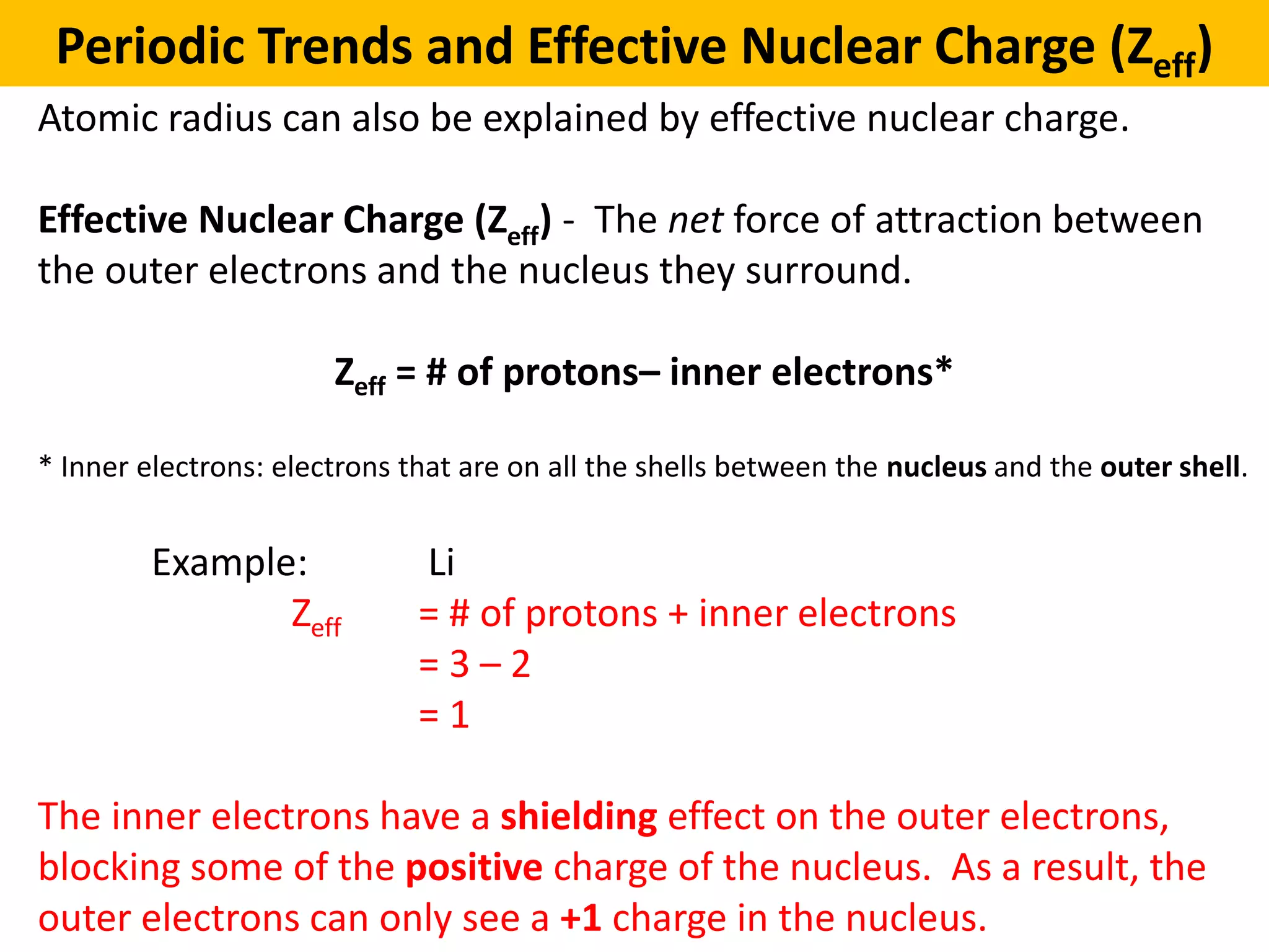 04 periodic trends and effective nuclear charge supplement | PPTX