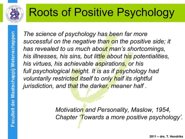 Introductie positive psychology - Nederlands | PPT