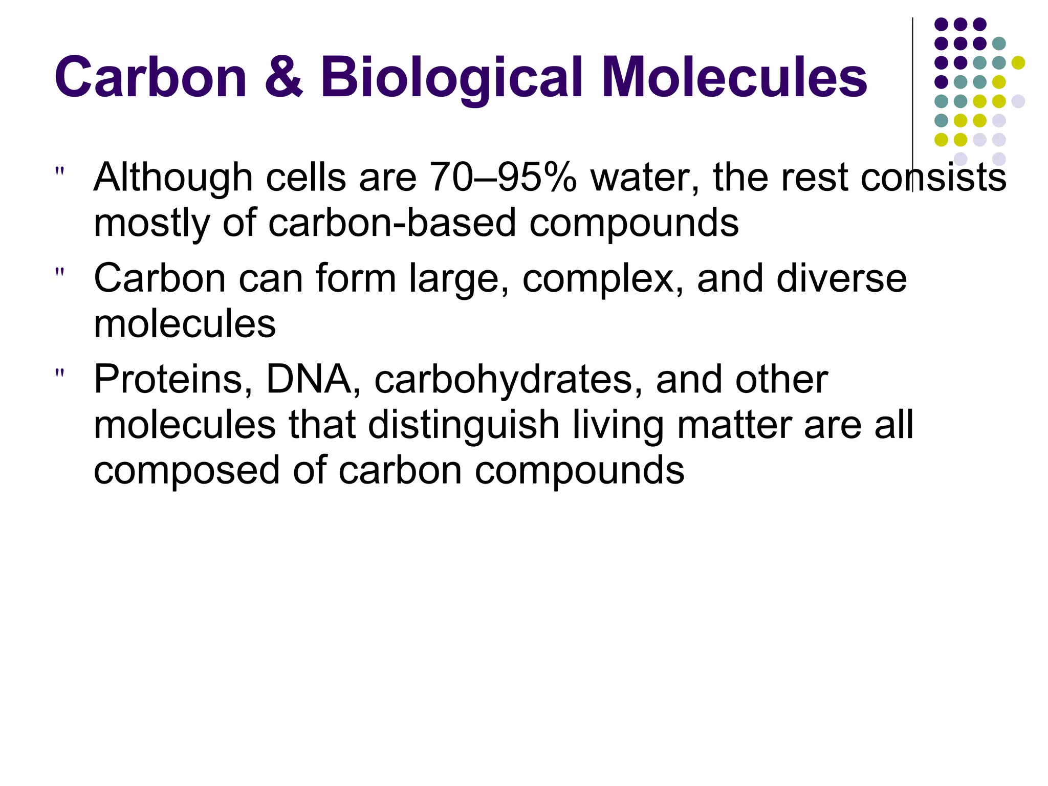 Carbon and the Molecular Diversity of Life | PPT