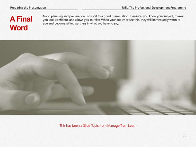 Preparing the Presentation | PPT