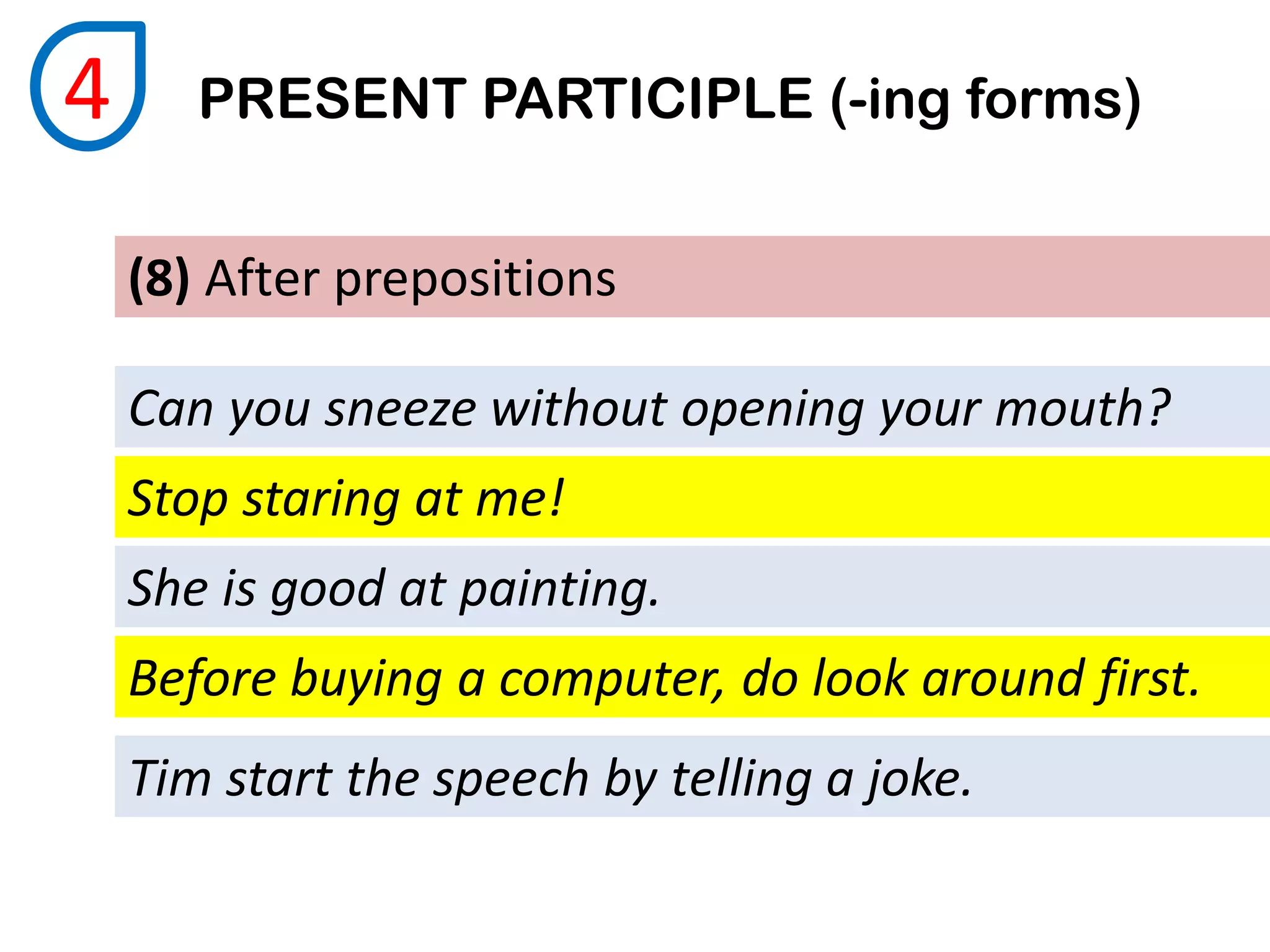 7 writing rules : Part 4 Present Participle | PDF