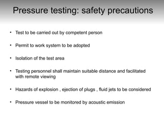 Pressure Test and Leak Test STUDY MATERIAL | PPT