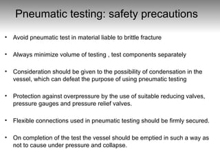 Pressure Test and Leak Test STUDY MATERIAL | PPTX