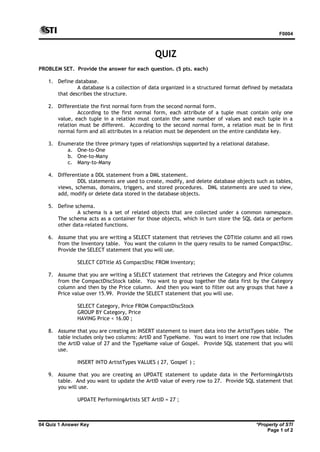 04 quiz 1 answer key | PDF