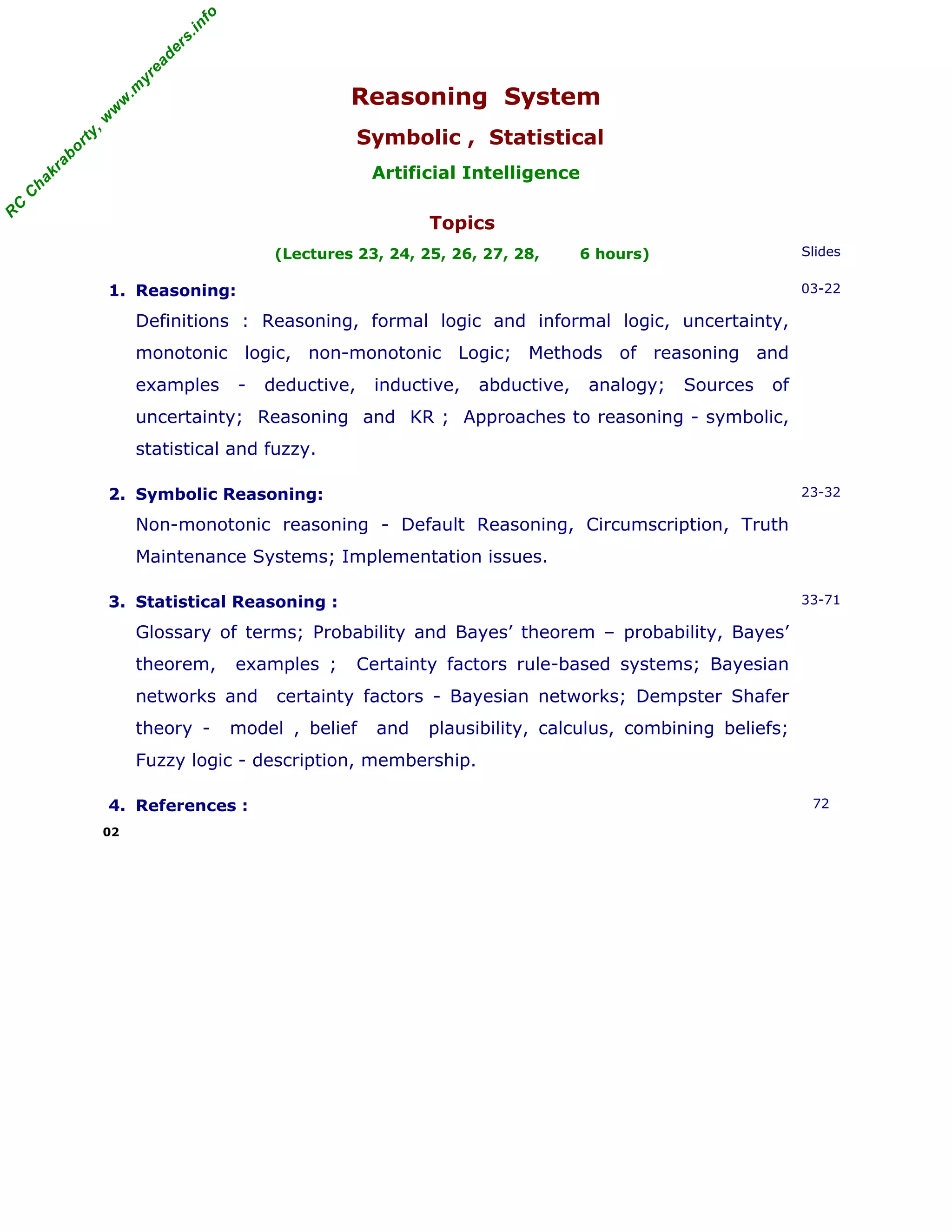 04 reasoning systems | PDF
