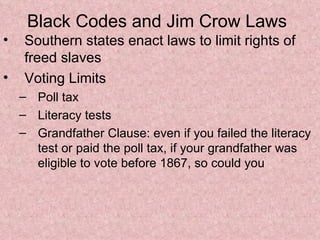 US History Unit 2 Notes on Reconstruction | PPT