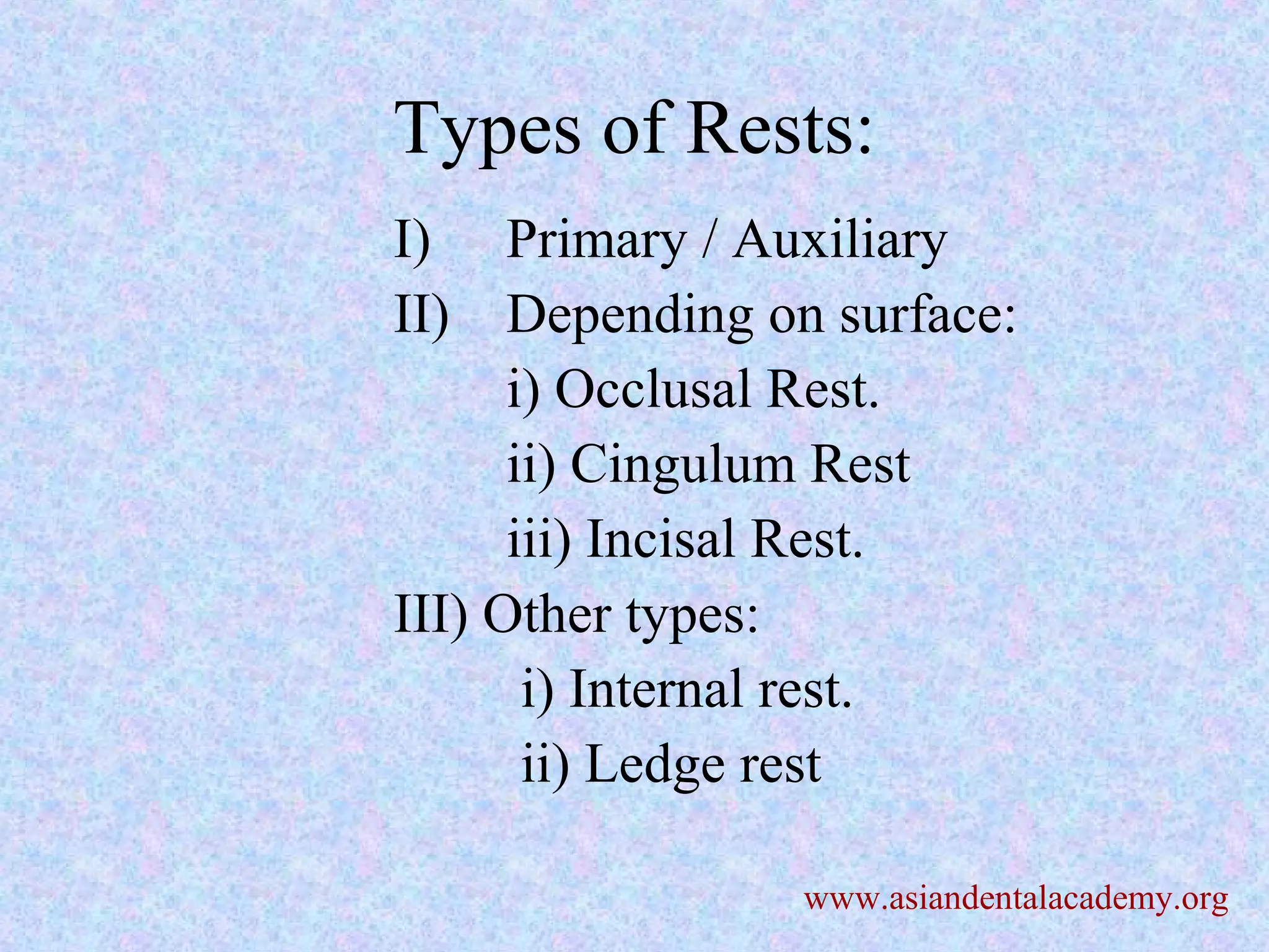 Rests & Rest seats in removable partial Dentures | PPT