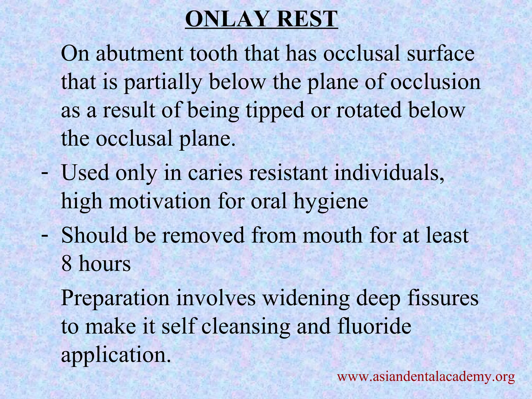 Rests & Rest seats in removable partial Dentures | PPT