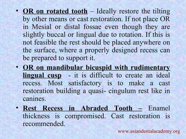 Rests & Rest seats in removable partial Dentures | PPT