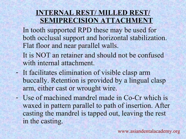 Rests & Rest seats in removable partial Dentures | PPT