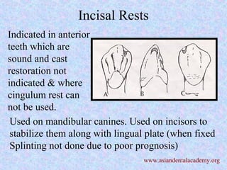 Rests & Rest seats in removable partial Dentures | PPT