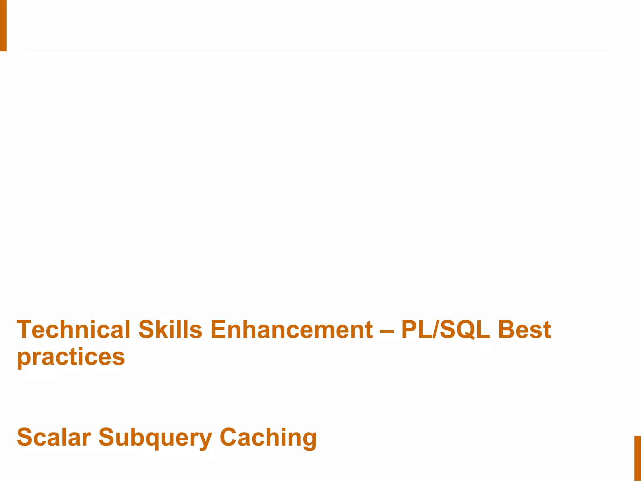 Oracle SQL, PL/SQL Performance tuning | PPT