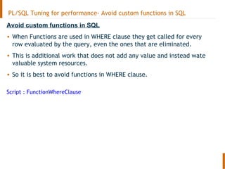 Oracle SQL, PL/SQL Performance tuning | PPT