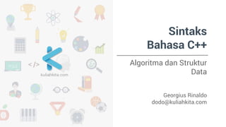 Algoritma dan Struktur Data - Sintaks C++ | PDF