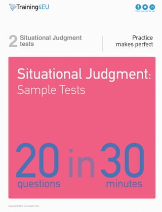 Situational Judgment Sample Test EU EPSO | PDF