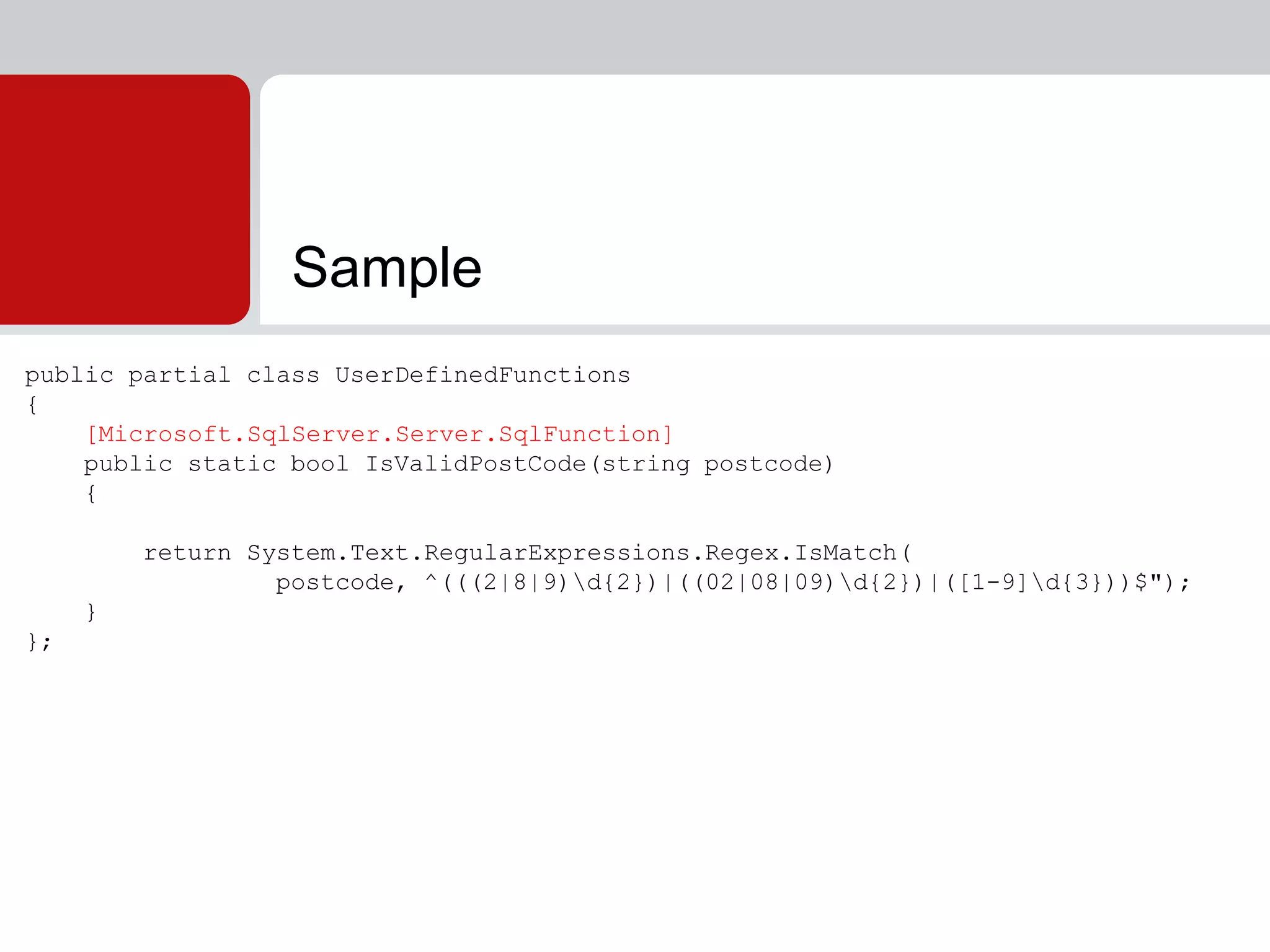 SQL Server - CLR integration | PPT SQL Server - CLR integration | PPT