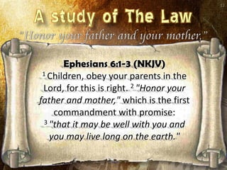 Honor Your Father And Your Mother - The Fifth Commandment - (Lesson ...