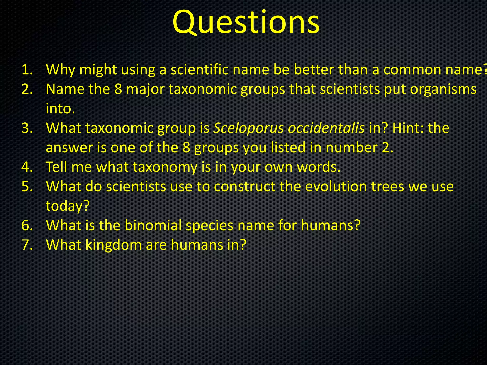 Taxonomy Presentation | PPT